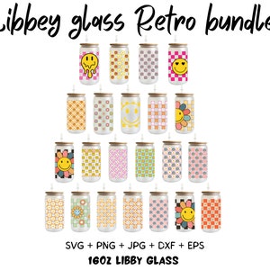 Smiley Libbey Glass Svg Bundle, 16oz Libbey Flower Libbey Glass Svg ...