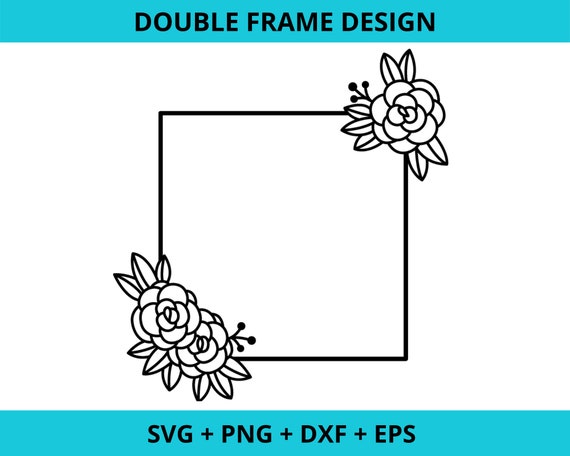 Floral Frame Square Svg Square Frame Svg Square Frame Png - Etsy