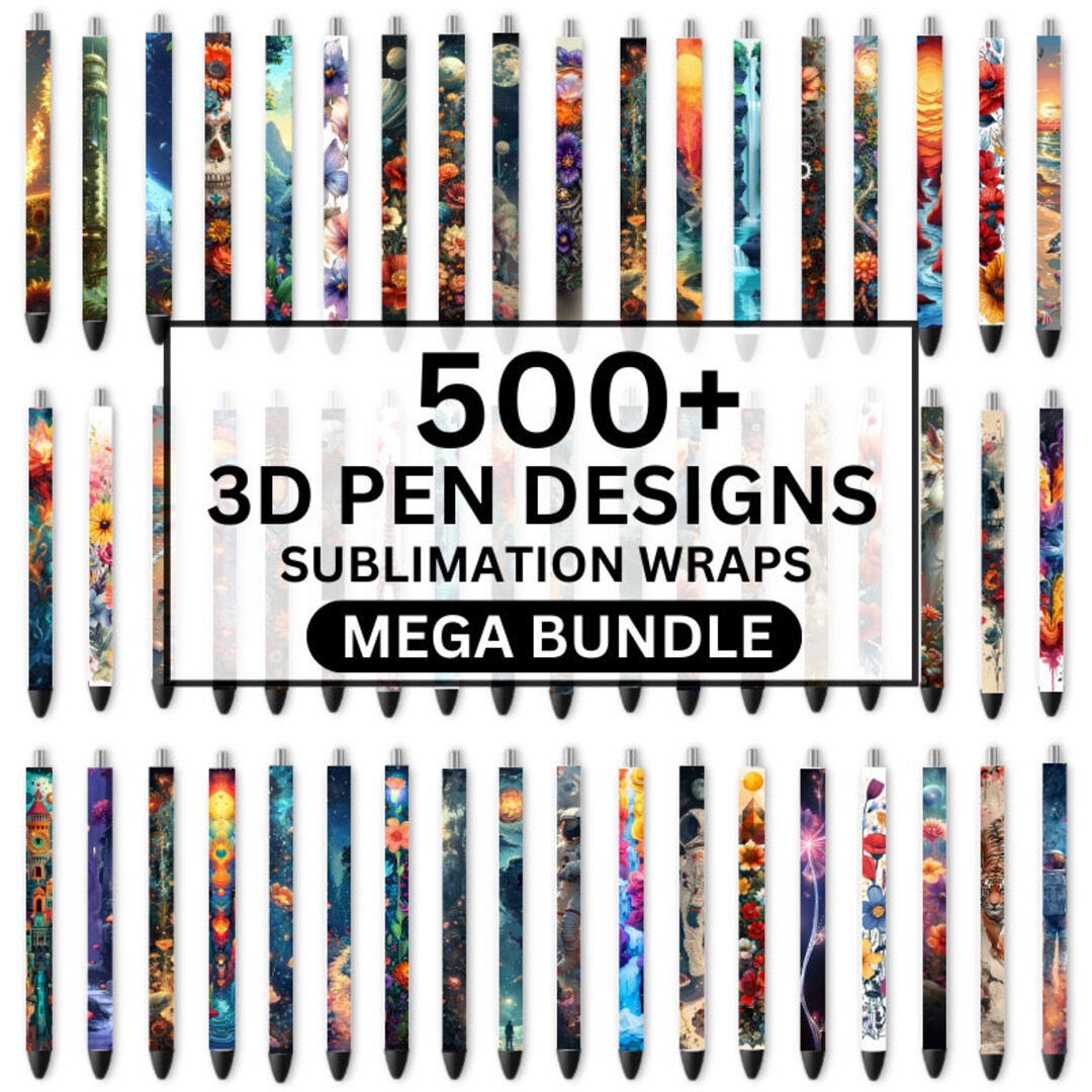 500+ Pen Wrap Mega Bundle PNG, Pen Wrap Sublimation Designs, Epoxy Pen ...