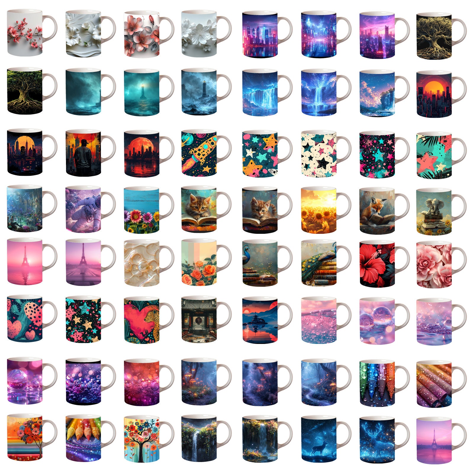 300+ 3D Mug Wrap Sublimation Design, Flowers Mug Wrap, 15oz Flowers Mug ...