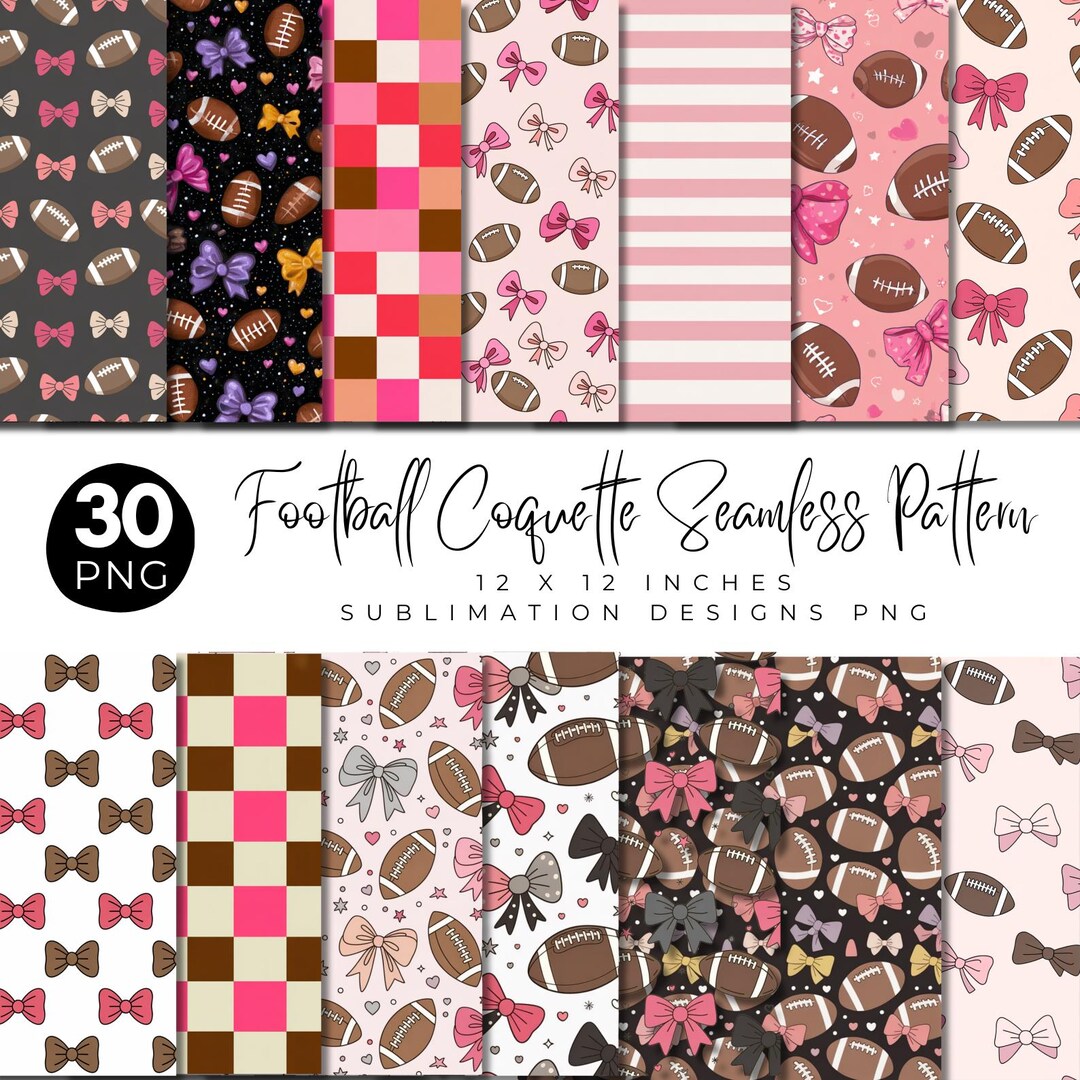 Football Coquette Seamless Pattern, Soccer Digital Papers, Seamless ...