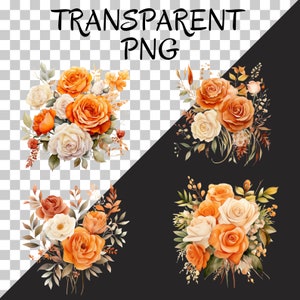 Terracotta Bohemian Clipart, Autumn Flowers, Boho Flower PNG ...