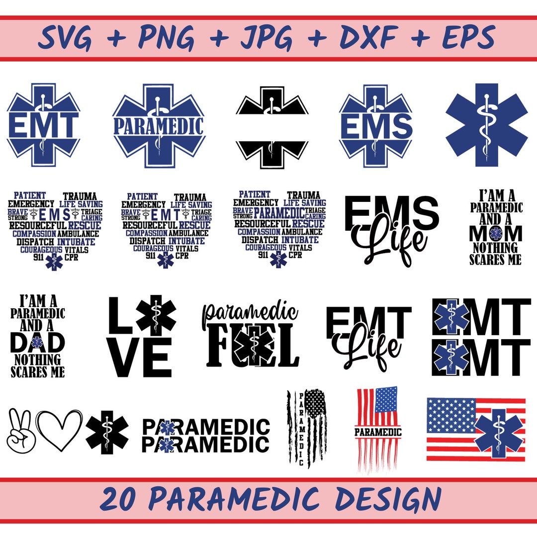 Paramedic Svg Designs, Funny Paramedic Clipart Files, Ambulance Emblem ...