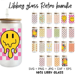 Smiley Libbey Glass Svg Bundle, 16oz Libbey Flower Libbey Glass Svg ...