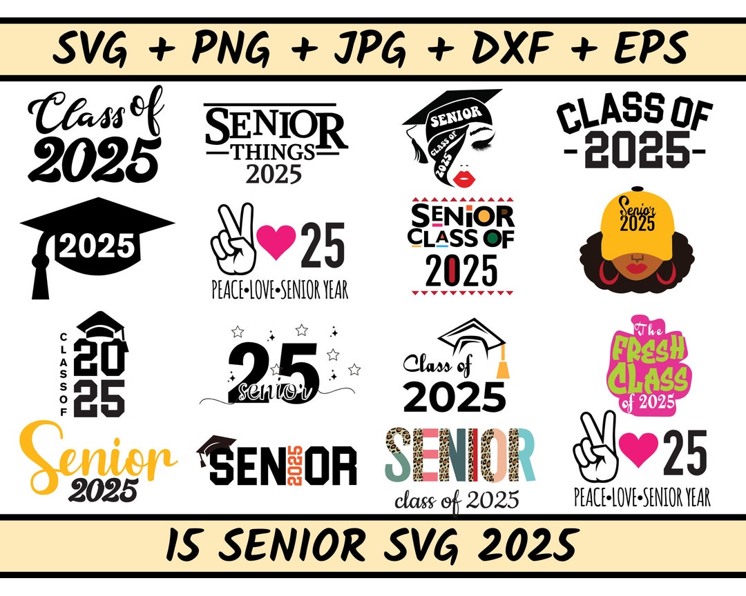 Graduation Svg Bundle Senior 2025 Svg for T-shirt Class of - Etsy
