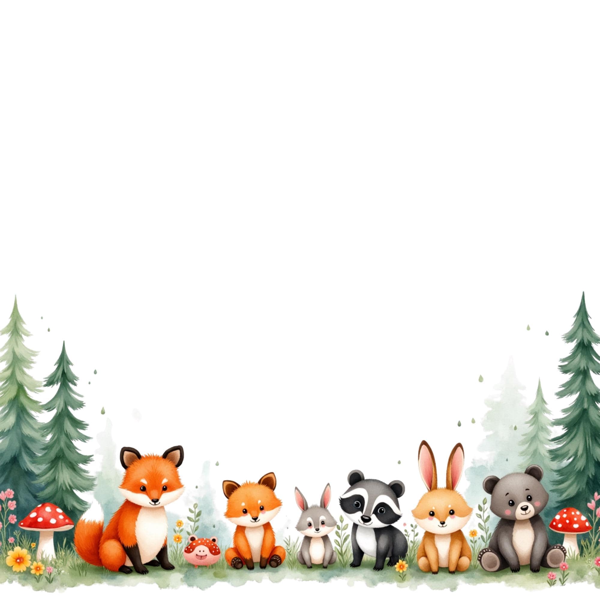24 Whimsical Woodland Animals Clipart, Cute Forest Animal Bundle ...