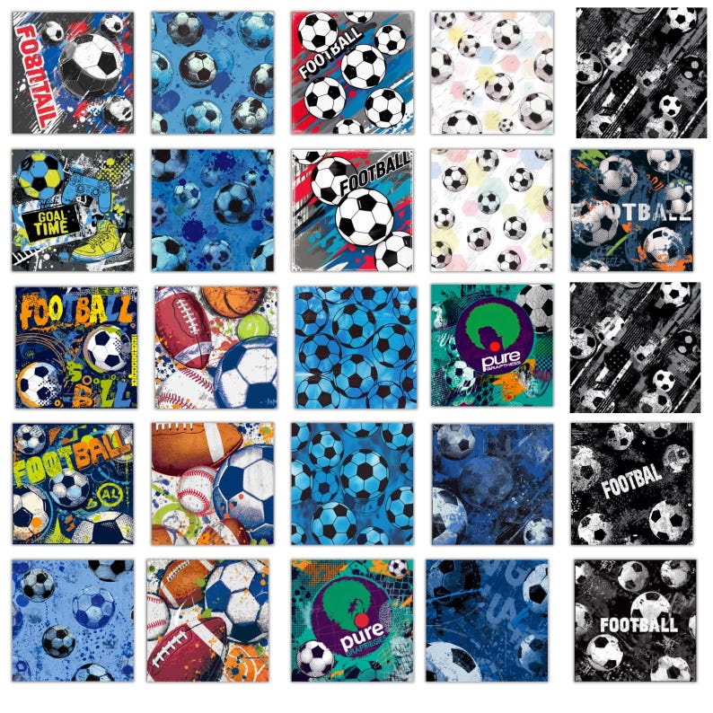 Soccer Digital Papers, Seamless Pattern, Football Themed Digital Paper ...