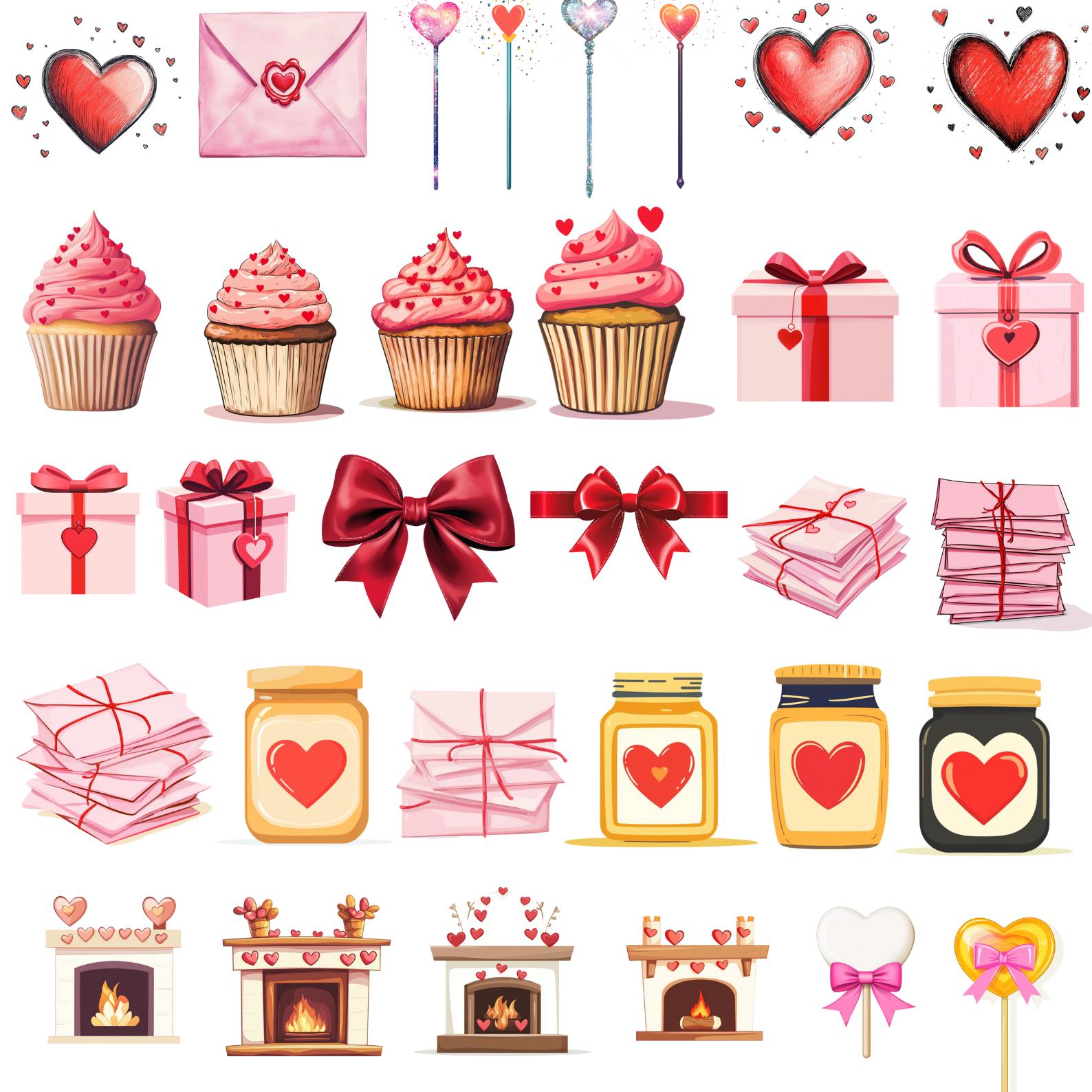 150+ Valentines Day Clipart Bundle, Valentines Bear Clipart, Valentine ...
