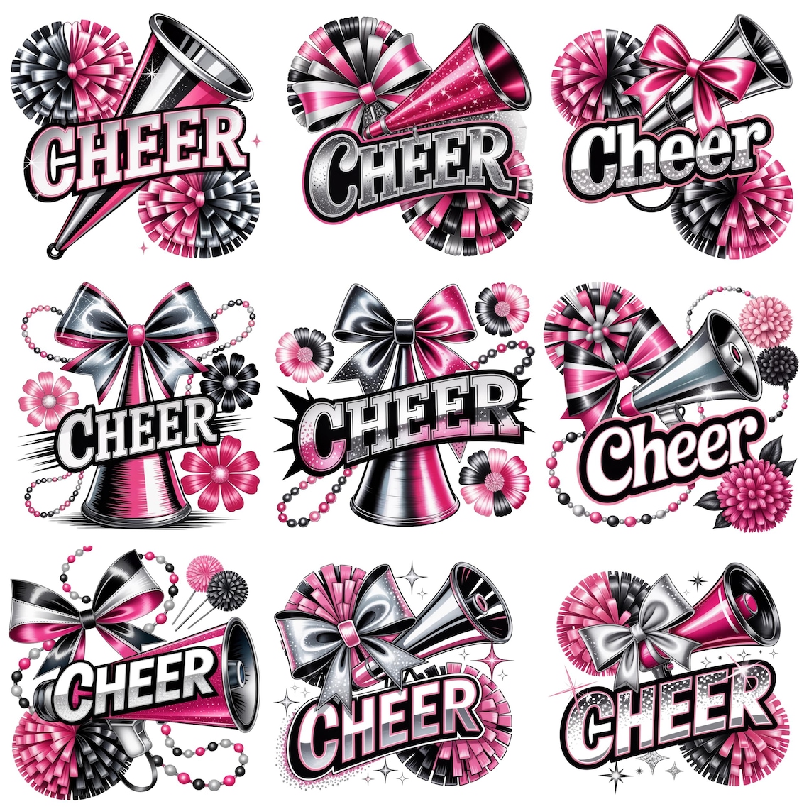 45+ Cheer Clipart Bundle, Watercolor Cheer Sublimation, Sports Clipart ...