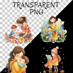 30 Mothers Watercolor Clipart Bundle, Cute Mother's Day Clipart, Mom ...