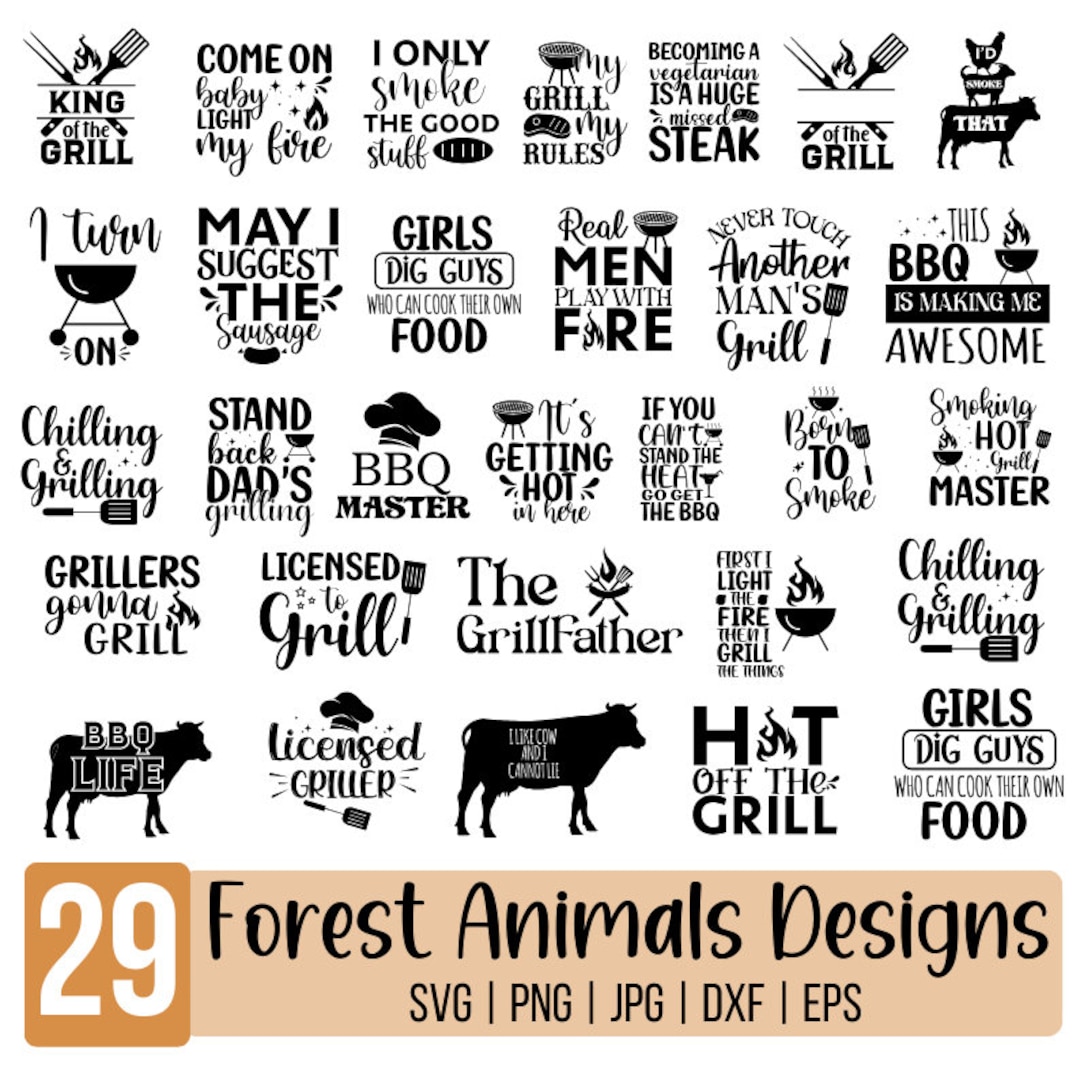 Barbecue SVG Bundle, BBQ Designs, Grill Svg, Funny Barbecue Quotes ...