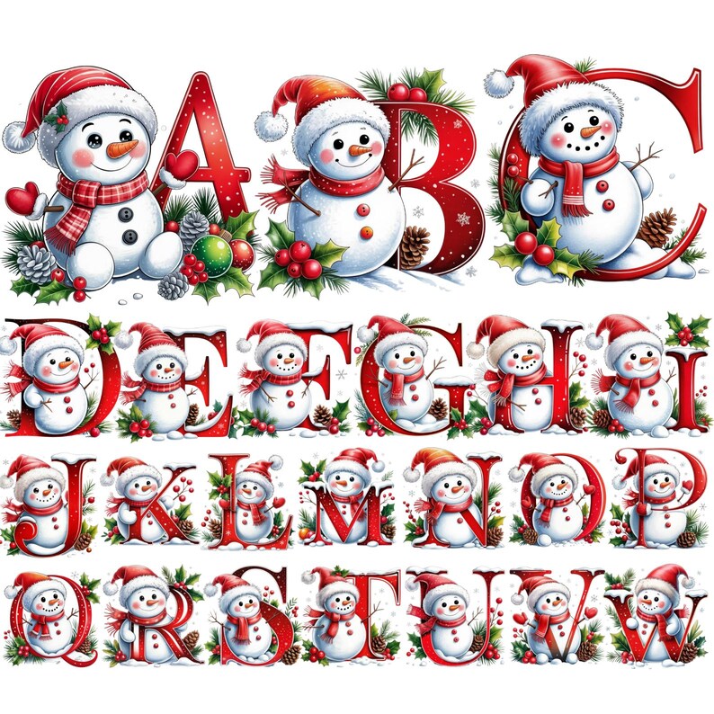 Christmas Alphabet Ornament PNG Bundle, Christmas Letter Ornaments ...