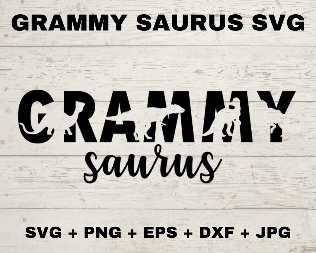 Grammy Saurus Svg, T-rex Dinosaur Svg, Grammy-a-saurus, Silhouette ...