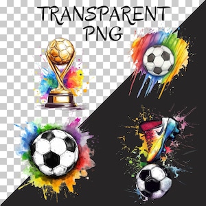 20+ Watercolor Football Clipart, Sports Clipart Set, Football Goal Png ...