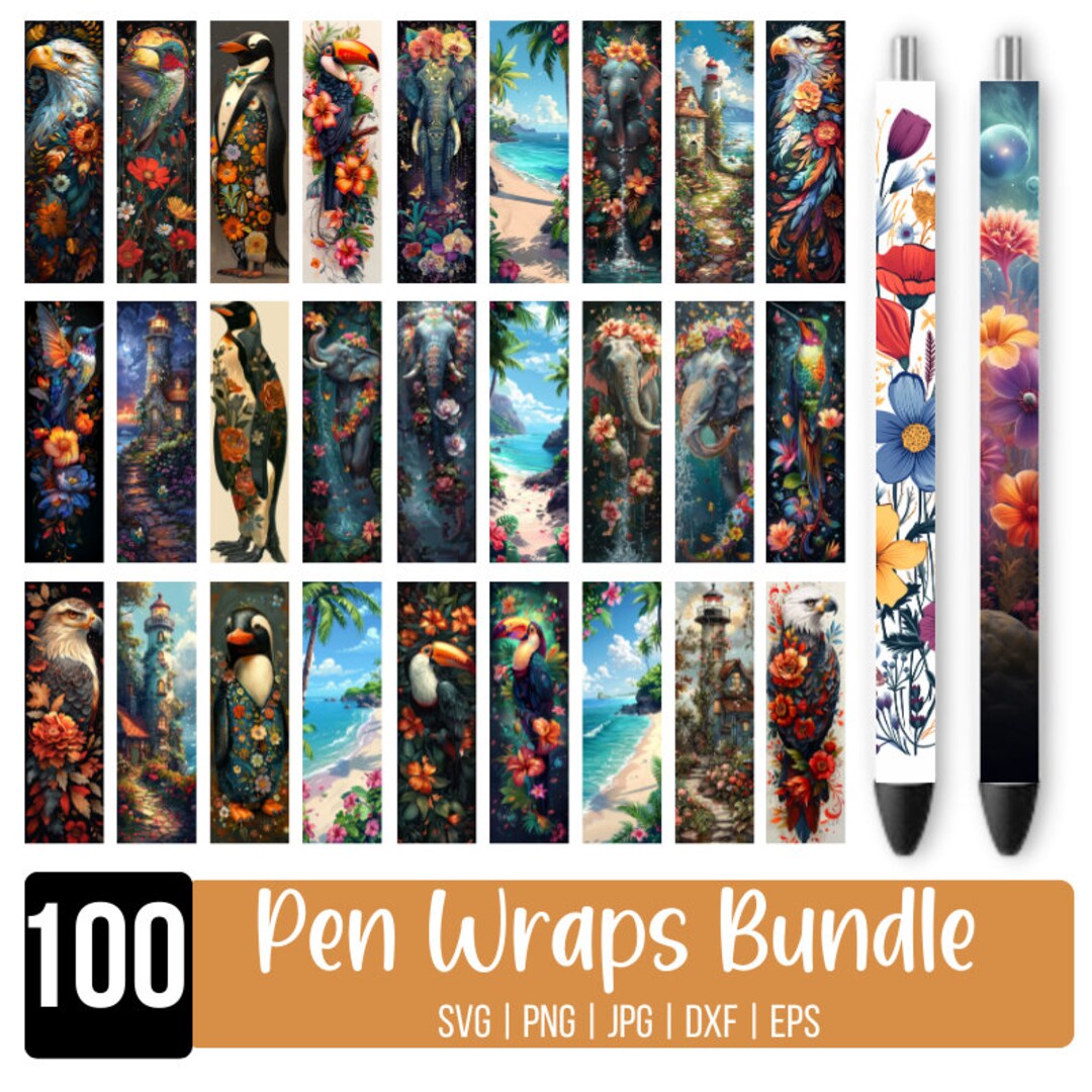 100 PNG Pen Wrap Bundle, Pen Wrap Sublimation Designs, Epoxy Pen Wraps ...