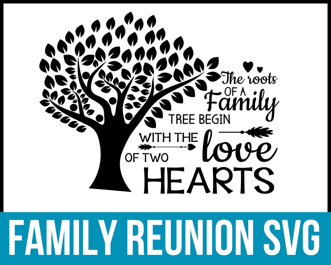 Family Tree With Quotation Svg, Family Reunion Svg, Tree of Life Svg ...