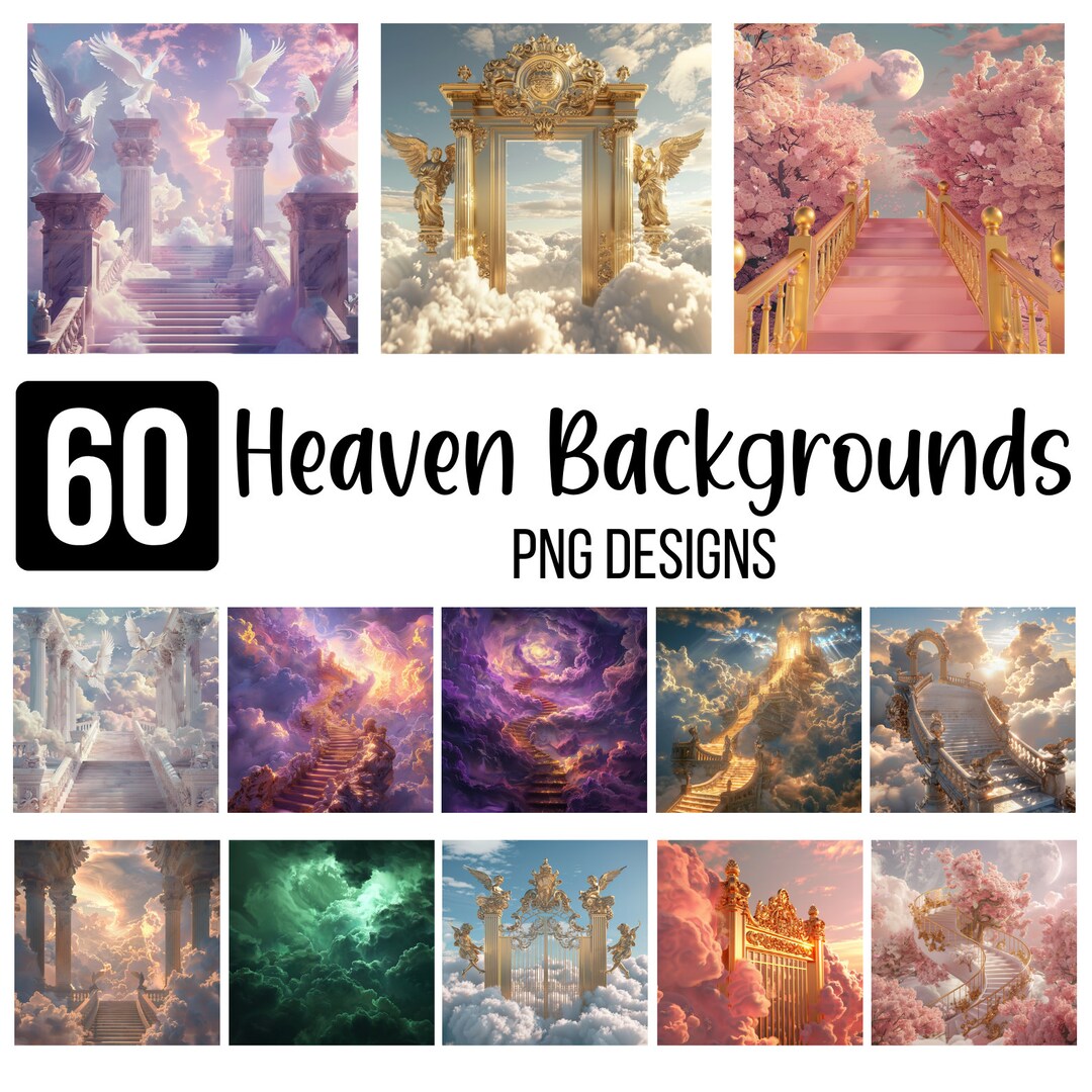 60 Heaven Background Png Bundle, Memorial Designs Png, Blue Purple Pink ...