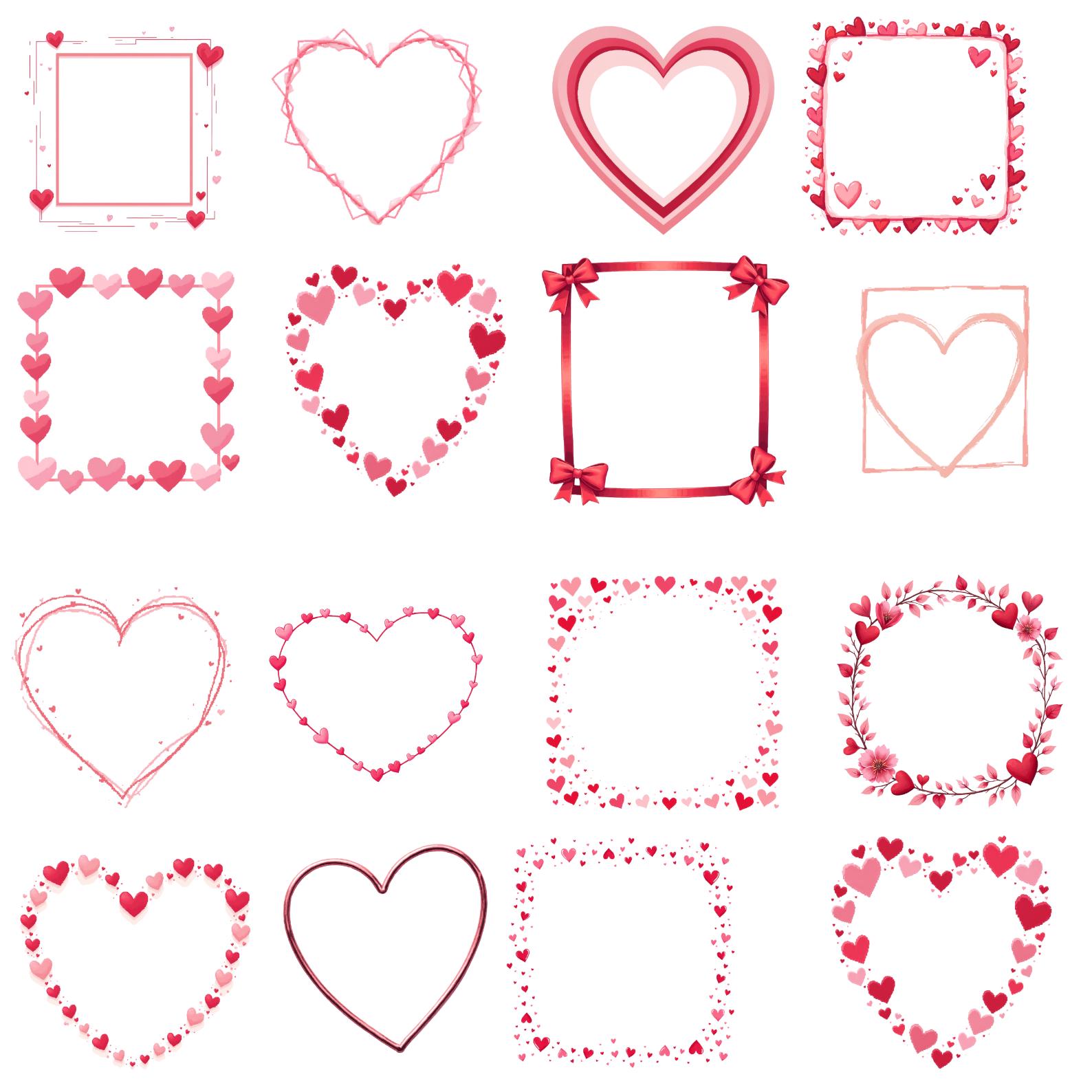 99 Valentine Frames Clipart Bundle,valentines Day Card Frames ...