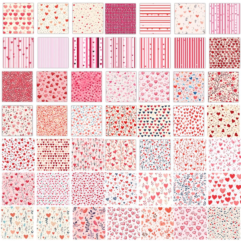 100+ Valentines Themed Digital Papers, Valentine Seamless Digital Paper ...