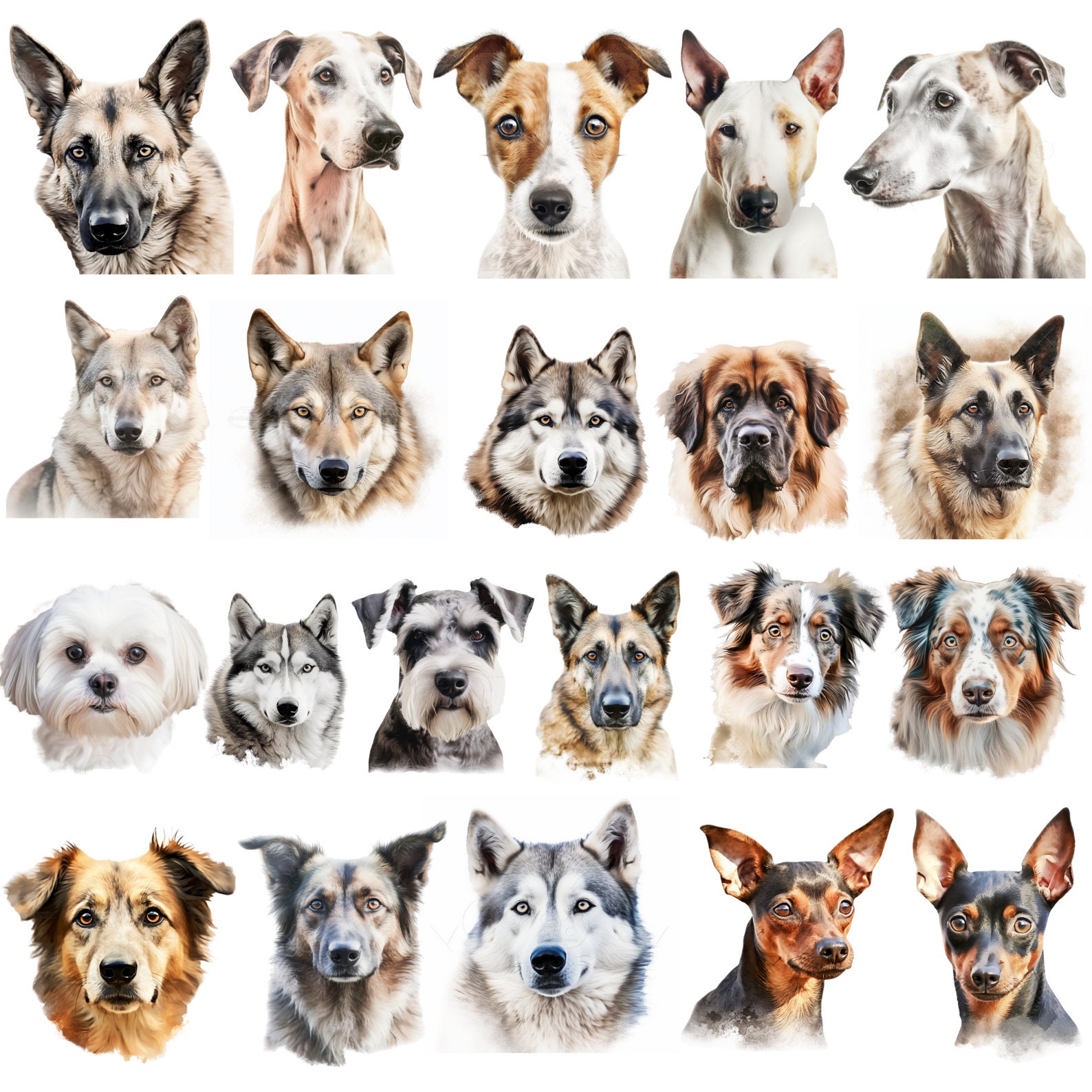 100+ Dog Breeds Clipart Bundle, Dog Stickers Clipart, Cute Dogs PNG ...