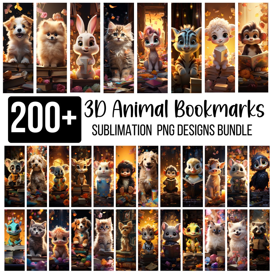 200+ Animals Bookmark Bundle, Funny Animals Bookmark Sublimation ...