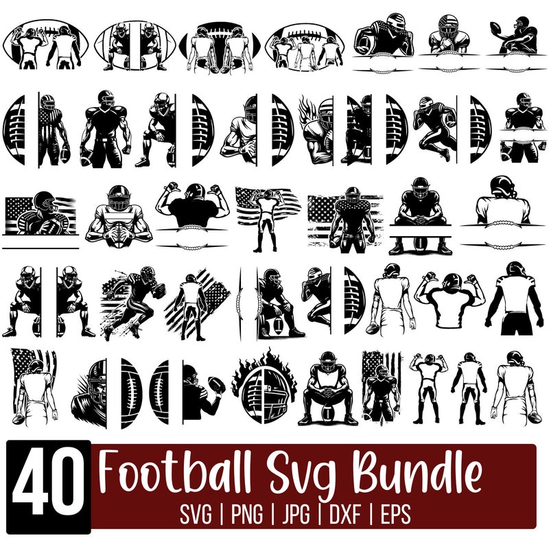 Football Player Svg - Etsy