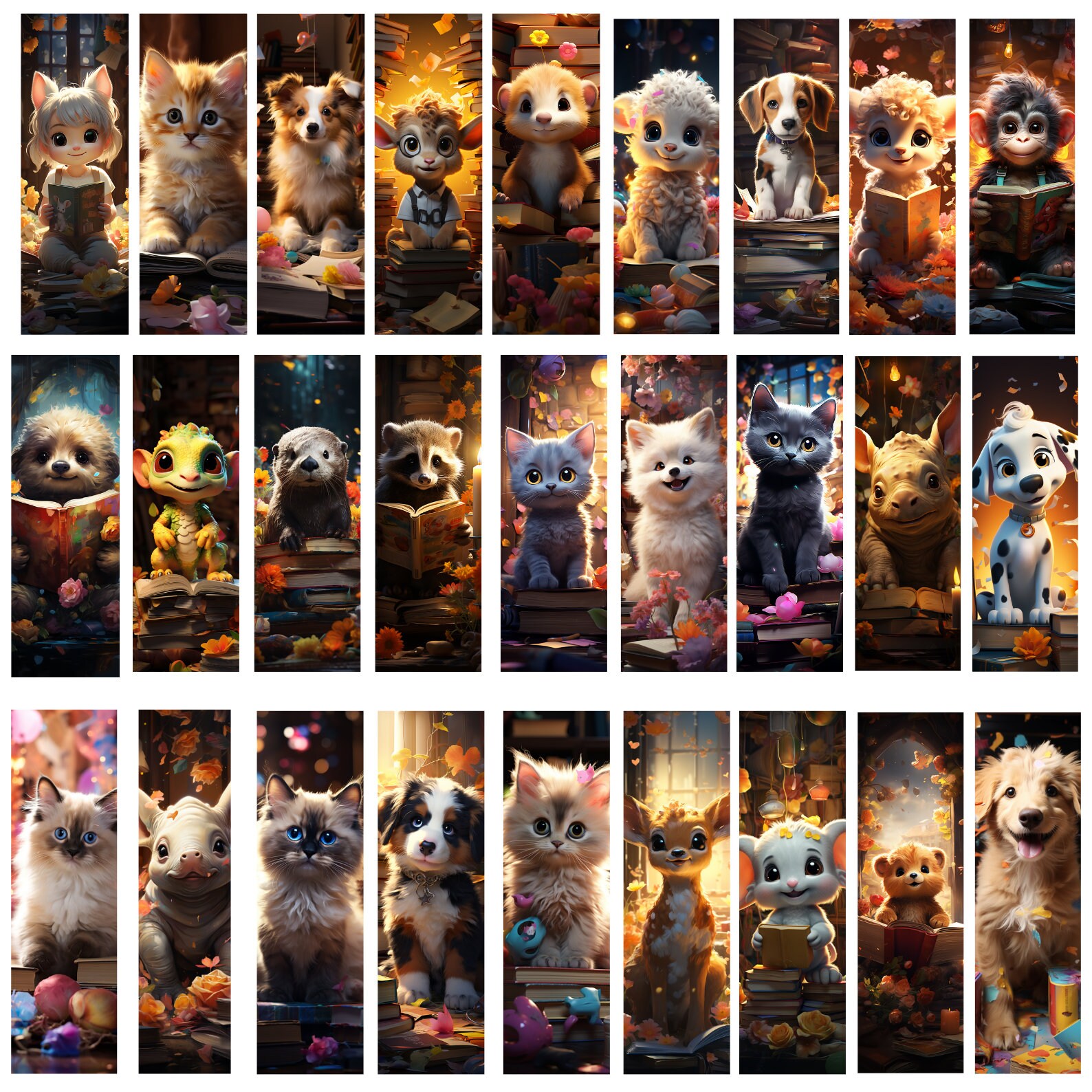 200+ Animals Bookmark Bundle, Funny Animals Bookmark Sublimation ...