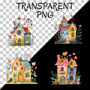 36 BOHO Home Clipart Png Bundle, Whimsical Junk Journal Boho House ...