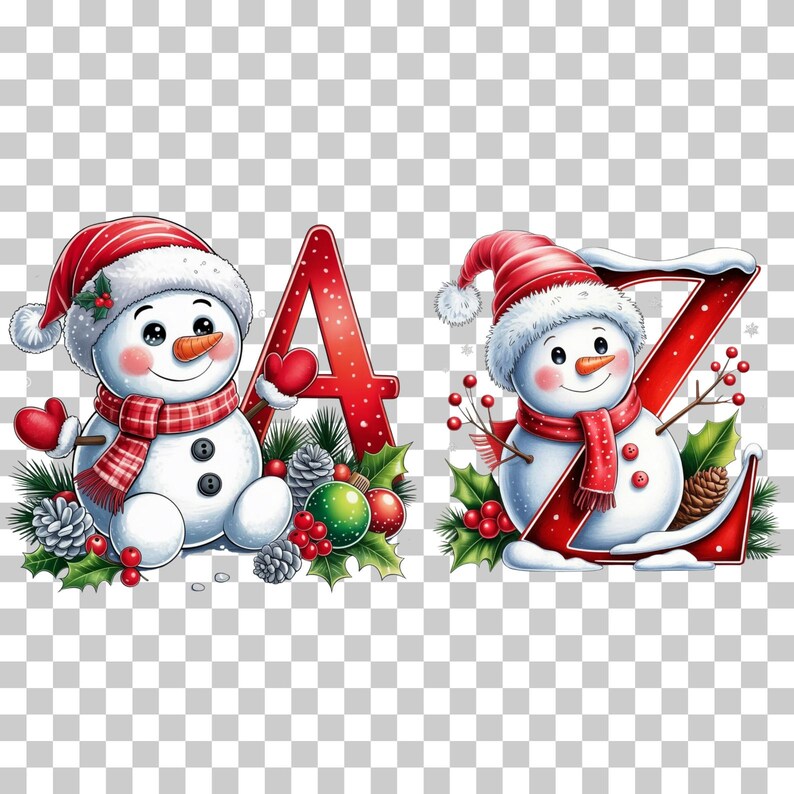 Christmas Alphabet Ornament PNG Bundle, Christmas Letter Ornaments ...