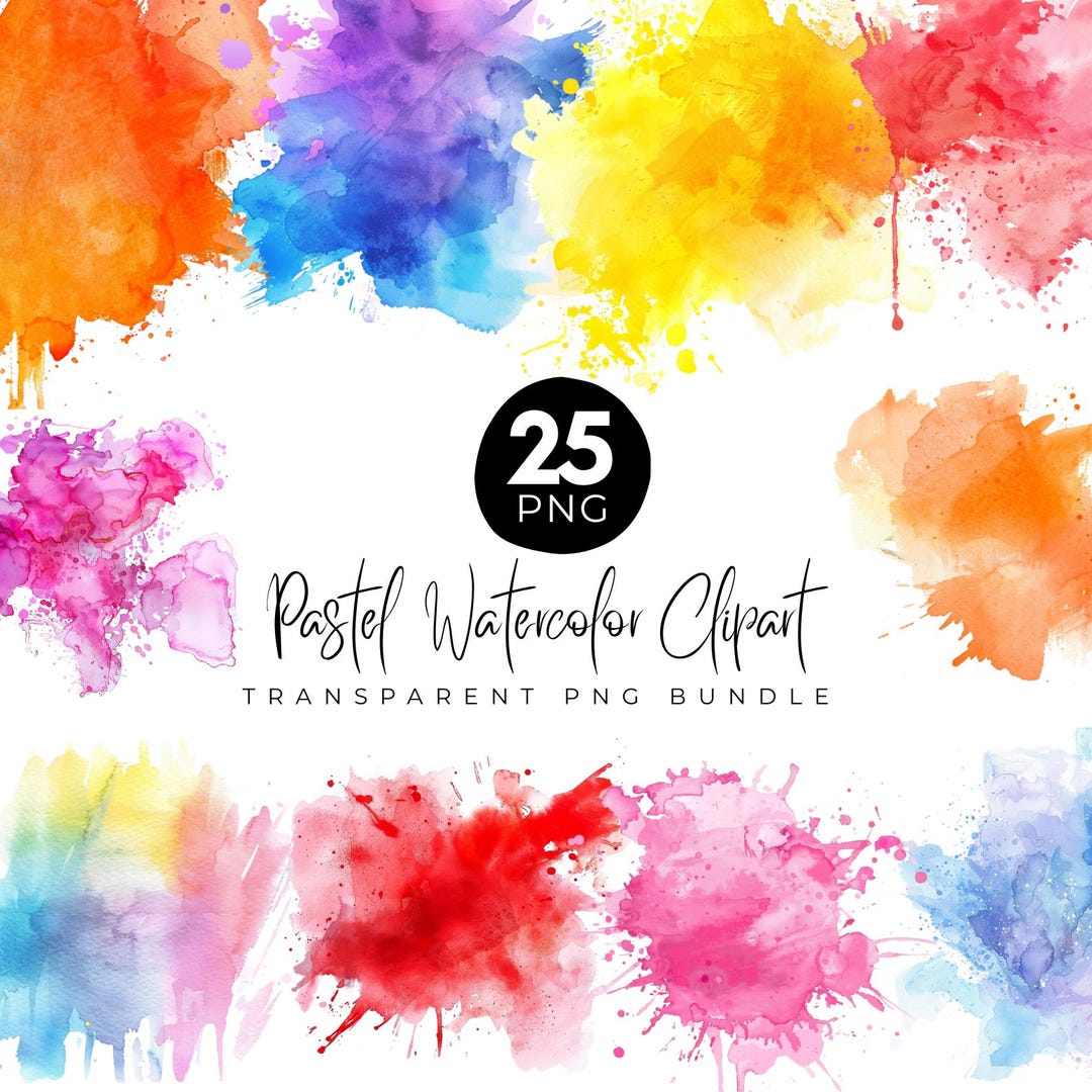 Watercolor Splash Clipart Png Bundle, Alcohol Ink Clipart, Paint ...