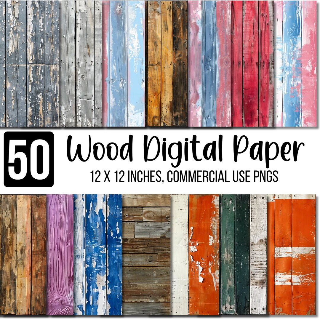 50 White Wood Background Digital Papers, Shabby Wood Background Digital ...