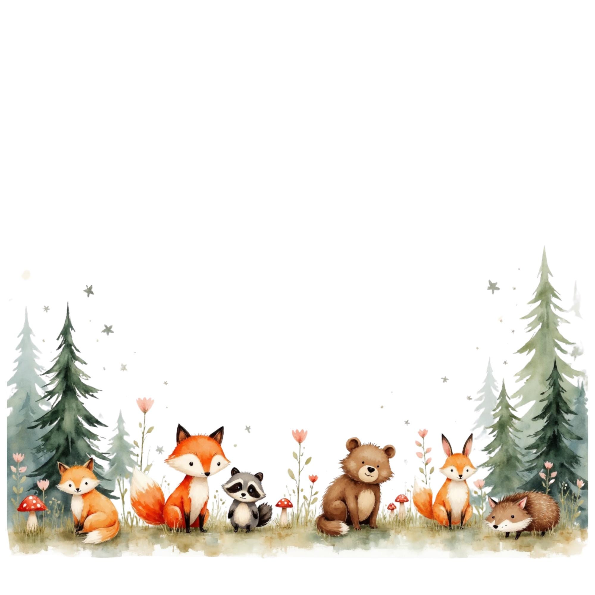 24 Whimsical Woodland Animals Clipart, Cute Forest Animal Bundle ...