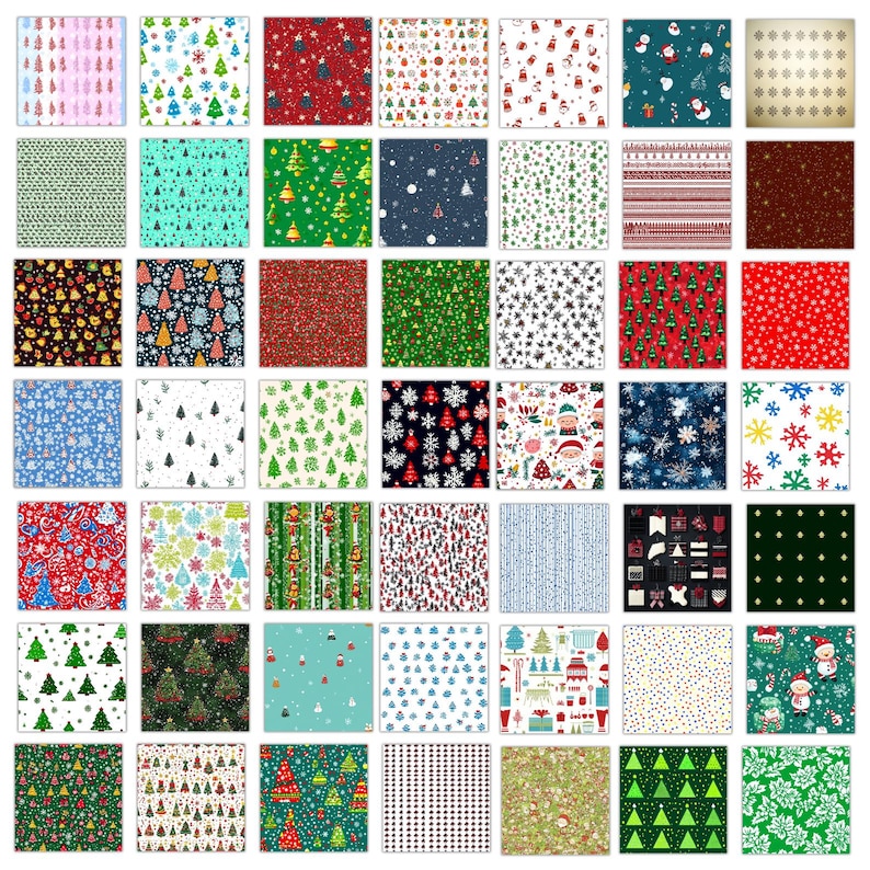 200+ Christmas Digital Paper Bundle, Festive Patterns for Crafts ...