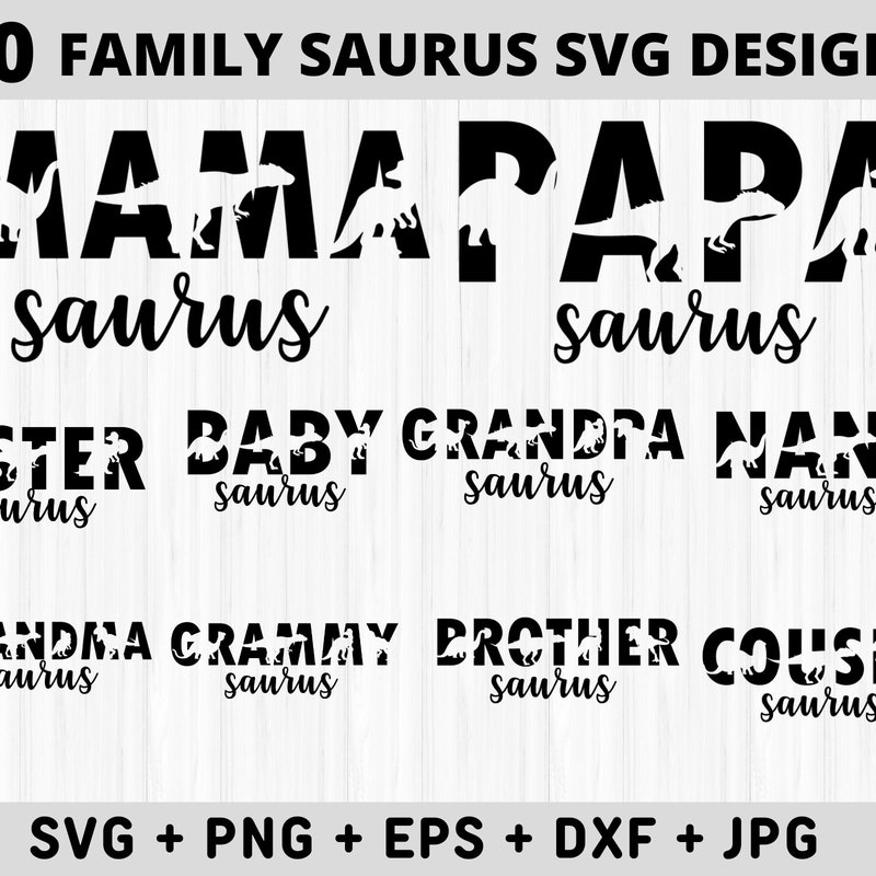 Family Saurus Svg - Etsy