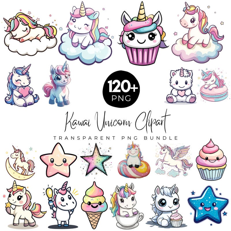 Kawaii Unicorn Stickers - Etsy UK