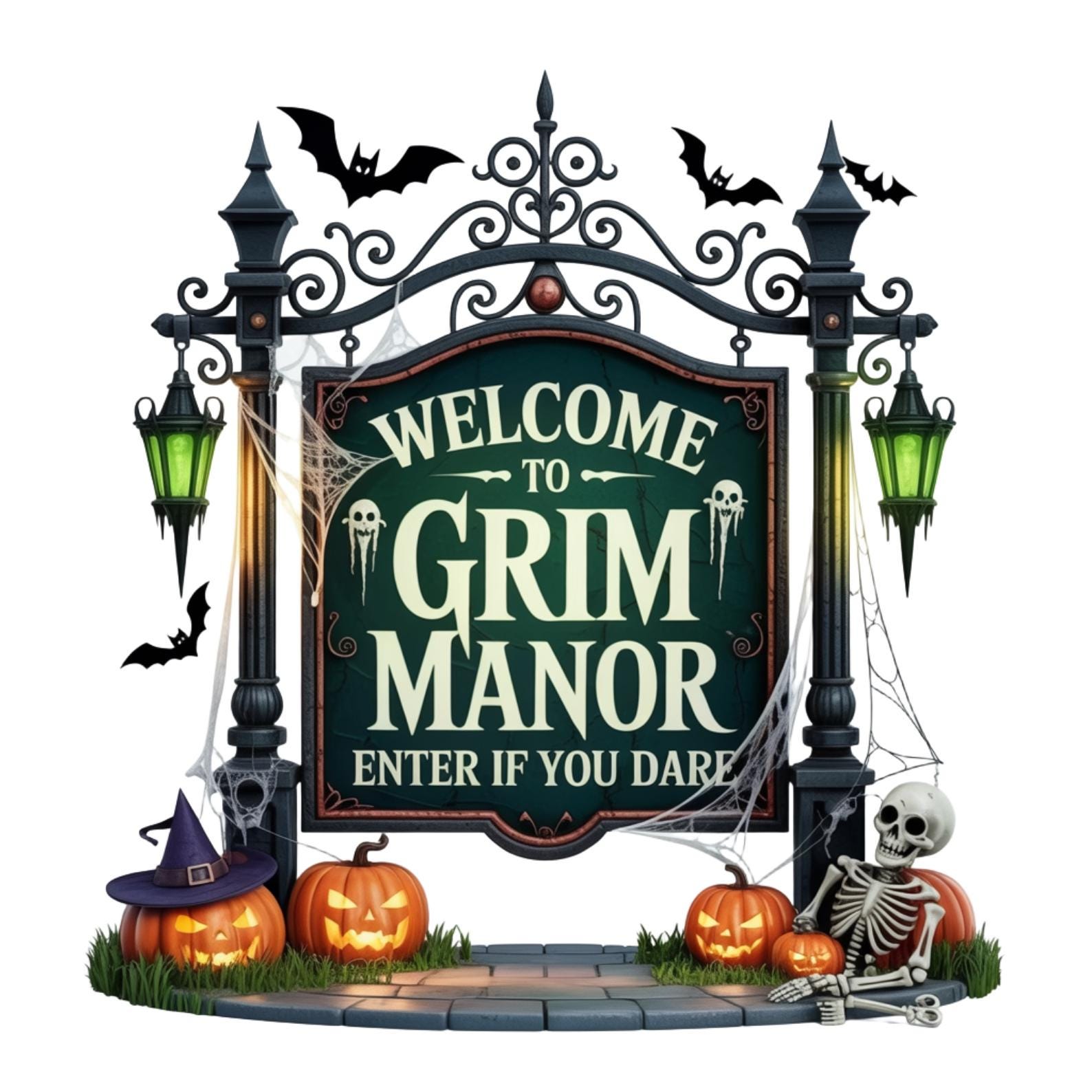 Halloween Signpost Clipart Bundle, Spooky Warning Signs PNG, Haunted ...