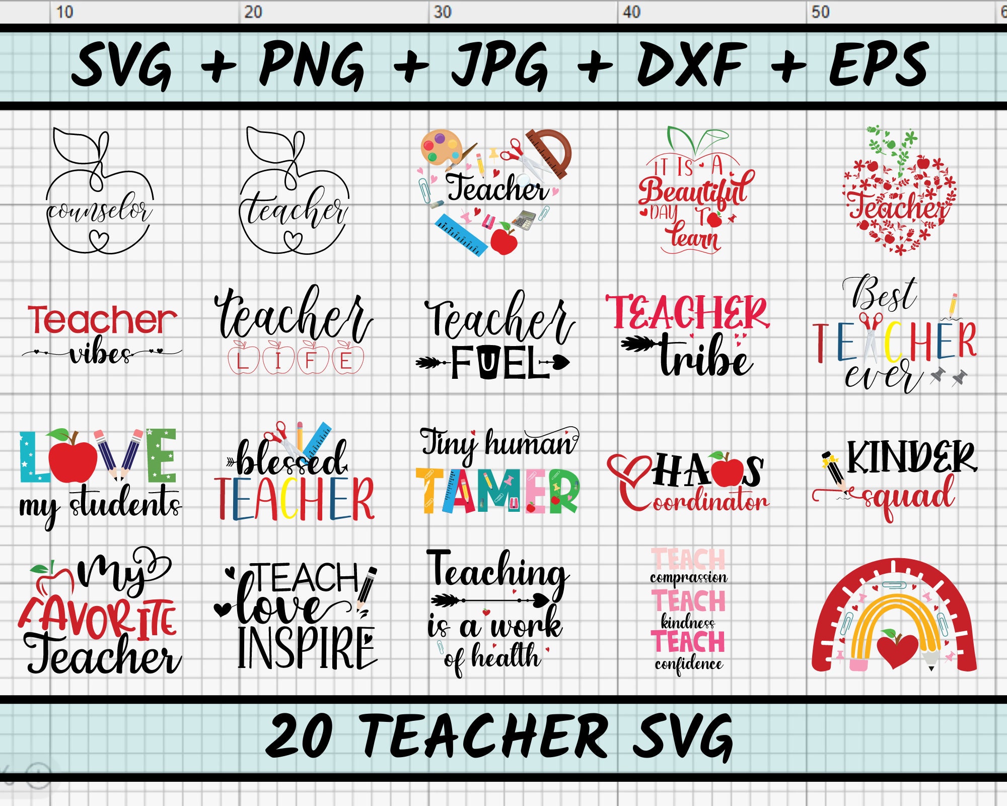 Teacher Svg Bundle Teacher Appreciation Svg Teacher Life - Etsy