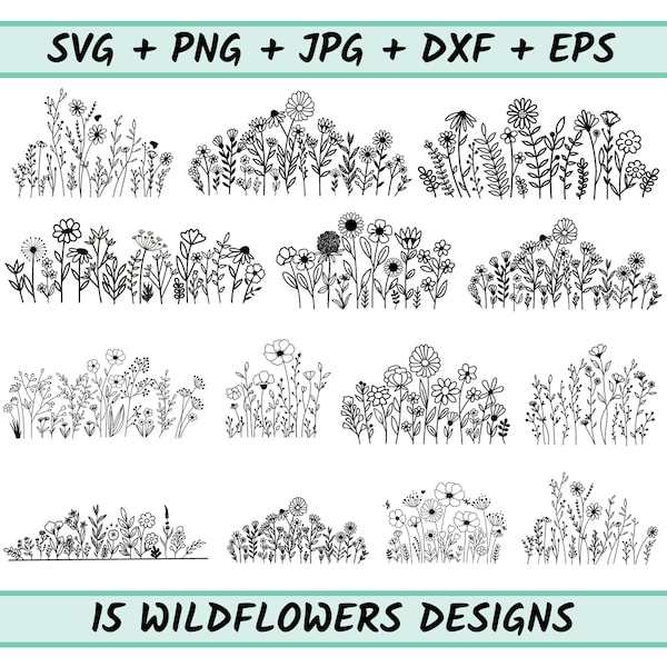 Wildflower Svg - Etsy