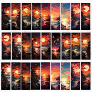 120 Beach Bookmark Bundle, Sunrise Beach Bookmark Sublimation Designs ...