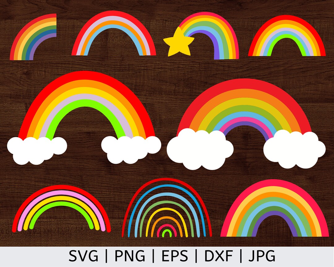 Paquete Rainbow svg Bright Rainbow svg Arco iris colorido - Etsy España