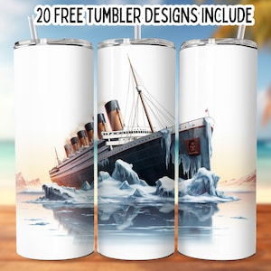 3D Titanic 20oz Sublimation Tumbler Design, Titanic Ship Tumbler, 3D ...