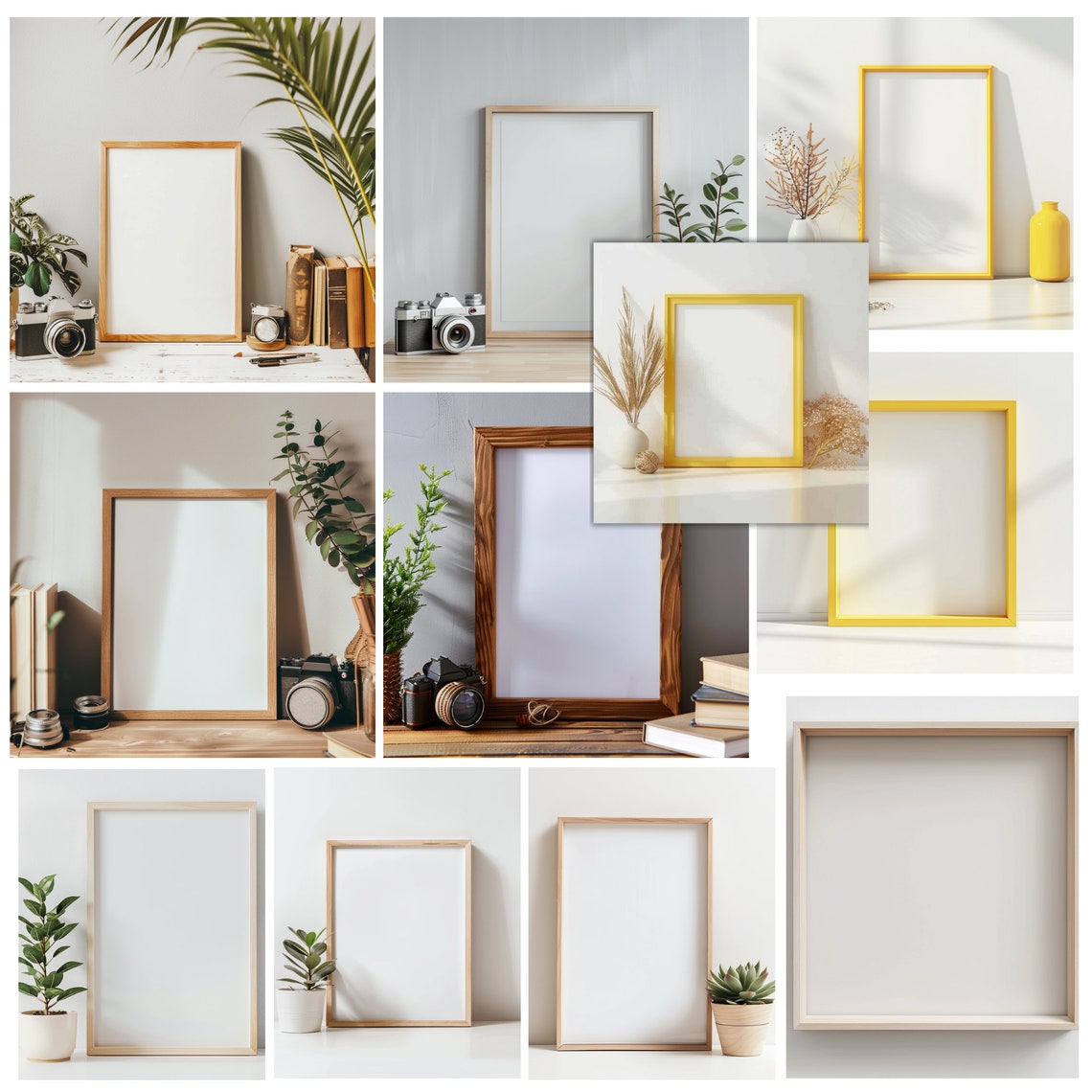 100 Frames Set Mockup Bundle, Frames Mockup for Digital Art Display ...
