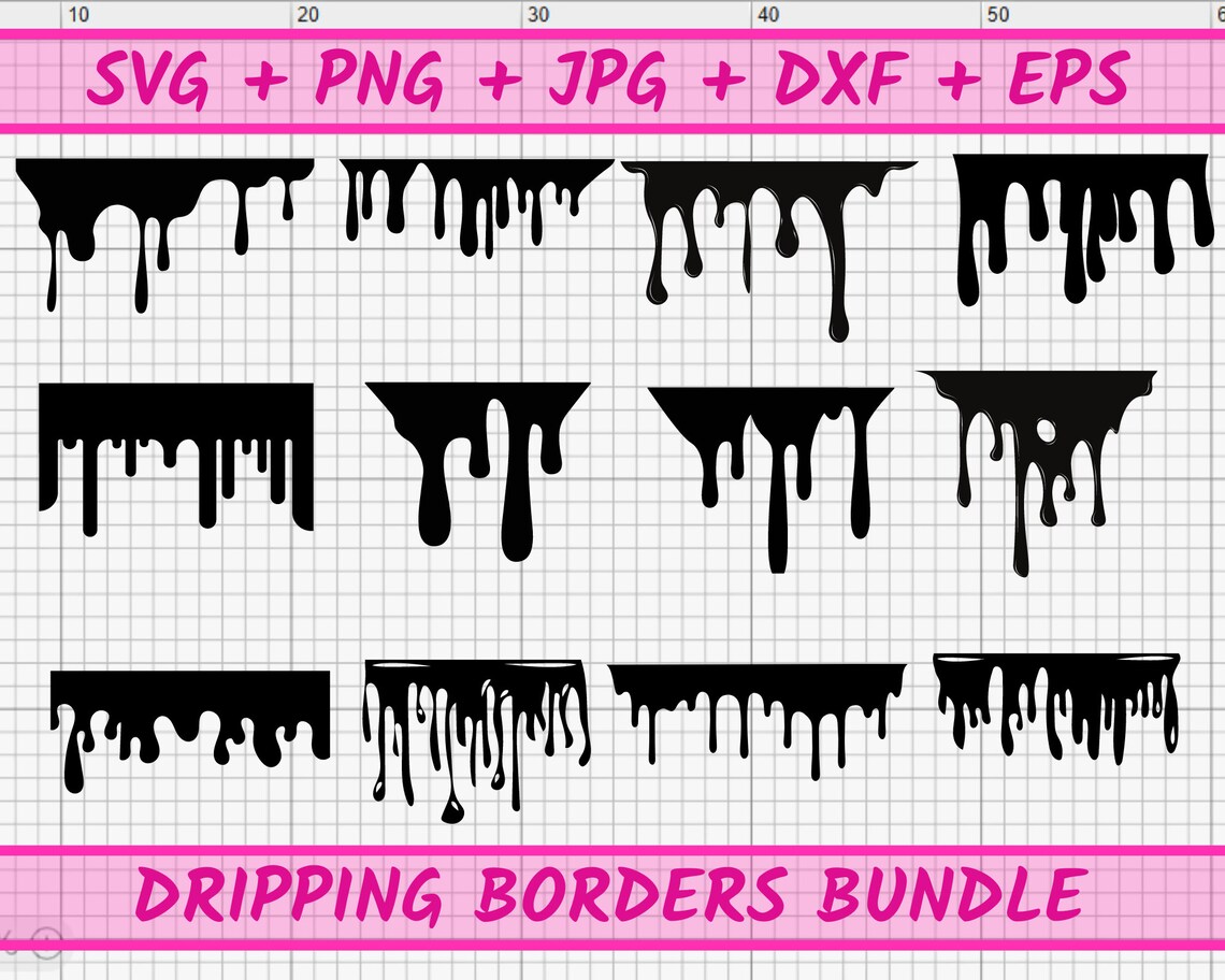 Dripping Borders SVG Dripping Silhouette File Paint Drip - Etsy UK