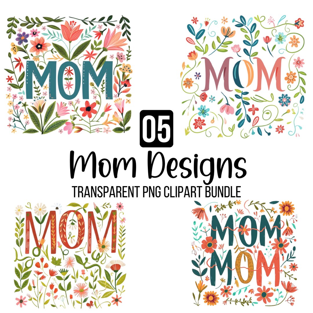 Wildflower Mom Clipart PNG, Watercolor Mom Designs, Cute Mother's Day ...