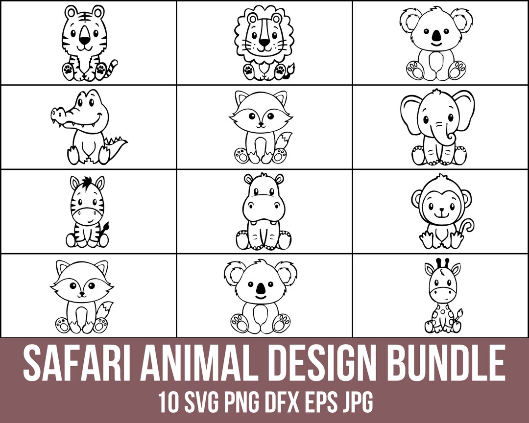 Safari Animals SVG Bundle Safari Svg Jungle Animals SVG Set - Etsy