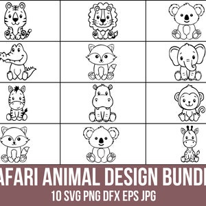 Safari Animals SVG Bundle Safari Svg Jungle Animals SVG Set - Etsy