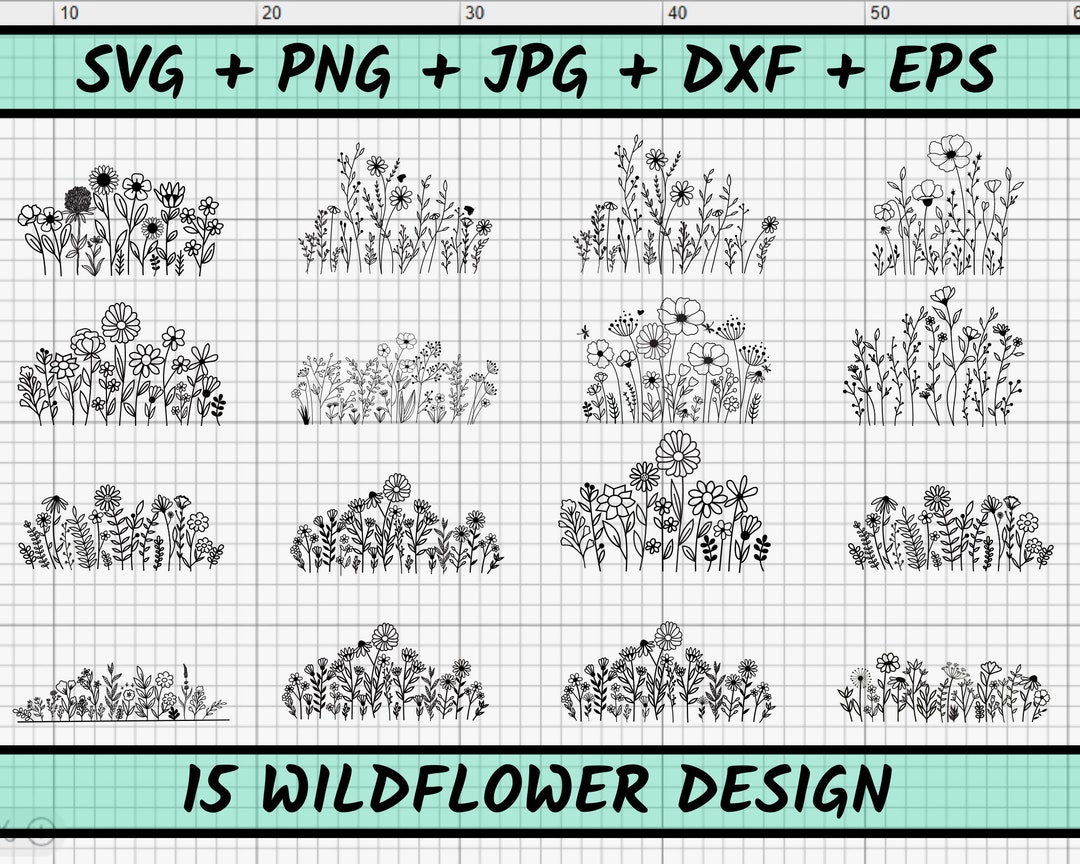 Wildflowers Svg Wild Flower Svg Bouquet SVG Floral Svg - Etsy