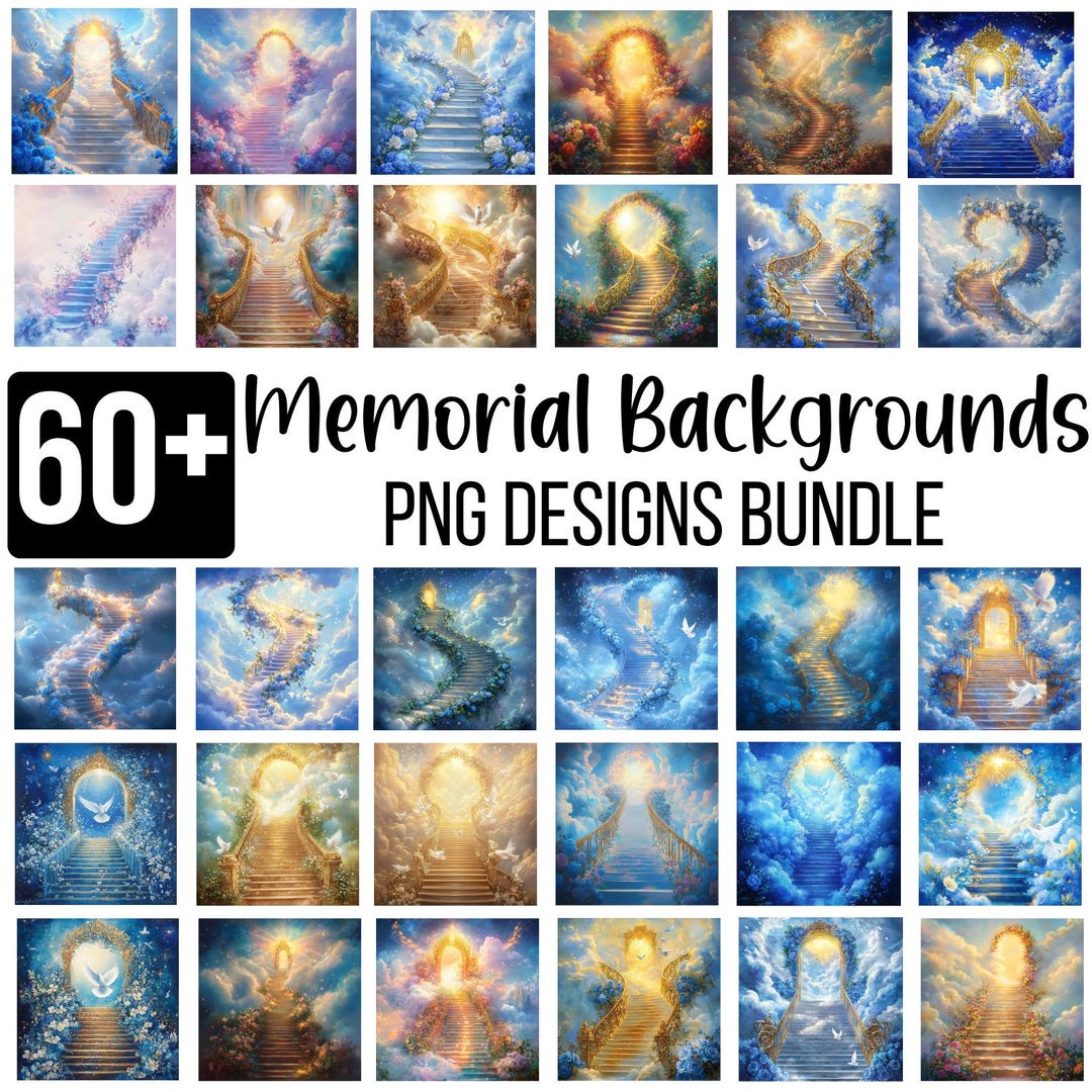 60+ Memorial Background PNG Bundle, Blue Purple Pink Sunset Memorial ...