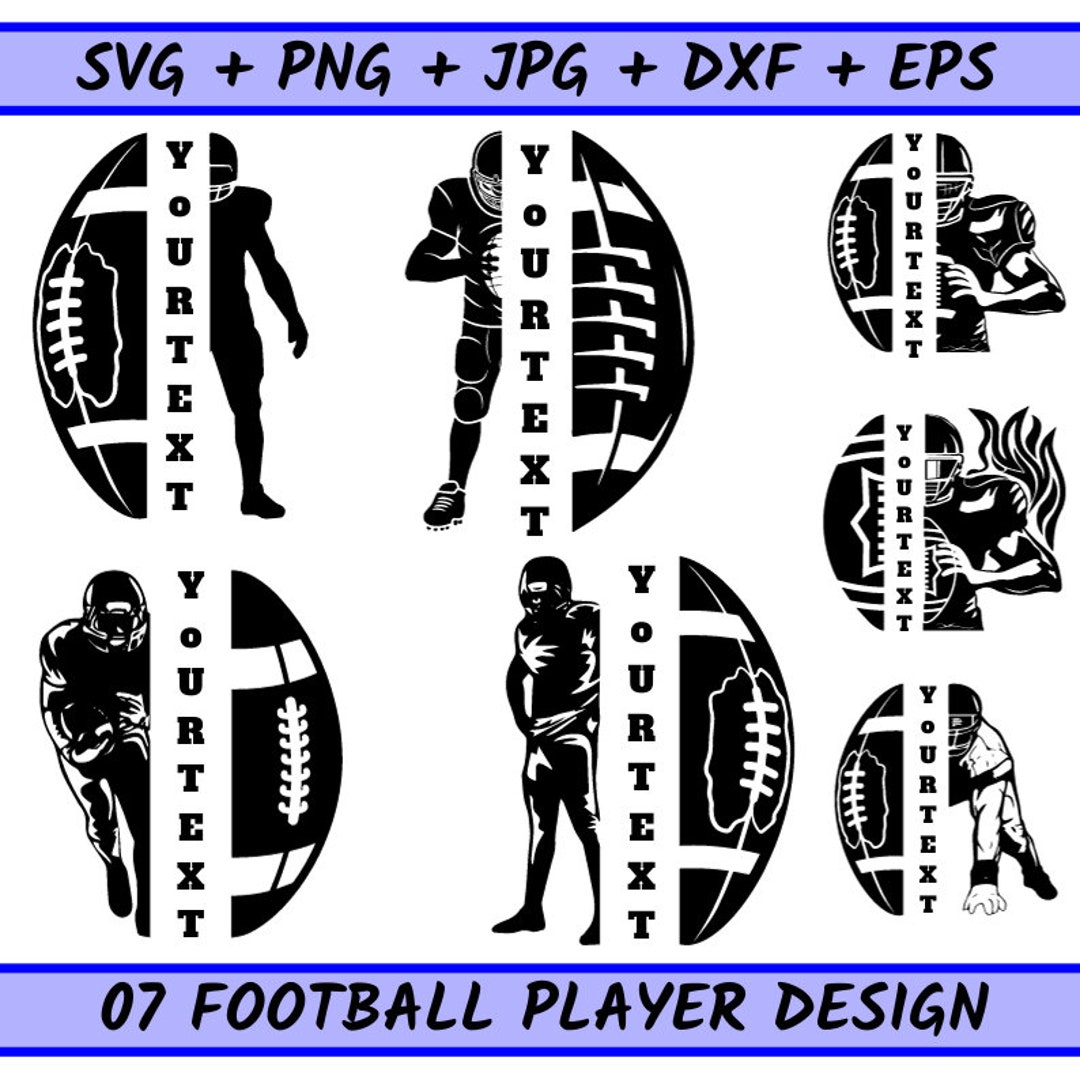 Football Player SVG Bundle, Football Svg, Custom Football Name ...