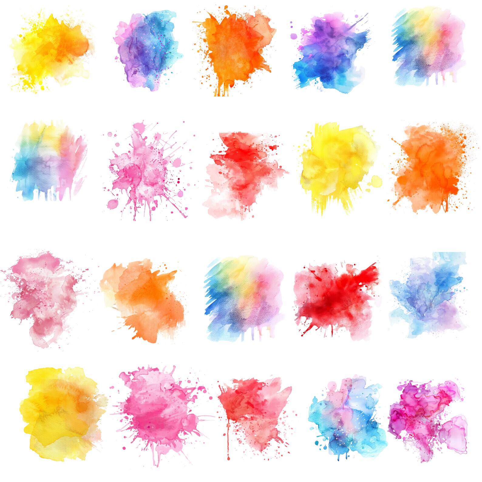 Watercolor Splash Clipart Png Bundle, Alcohol Ink Clipart, Paint ...